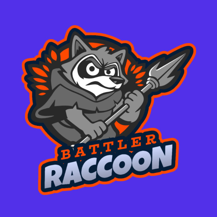 Placeit - Gaming Logo Template with a Funny Raccoon Warrior