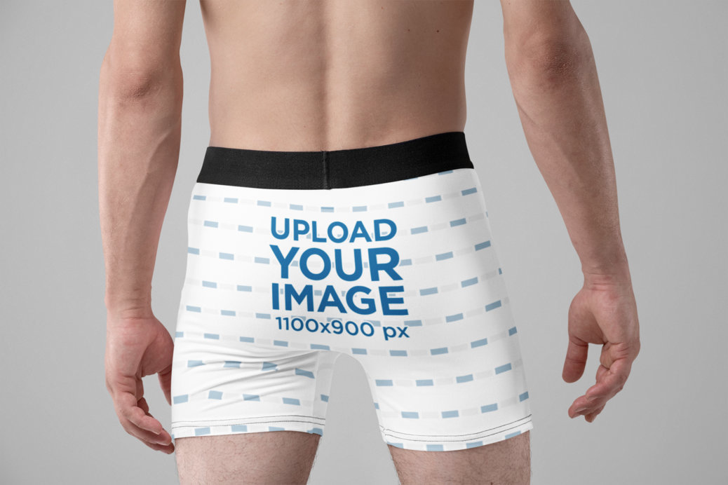 Placeit - Boxers Mockup of a Man in a Studio