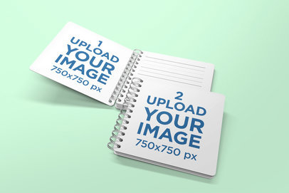 Placeit - Mockup Featuring an Opened and a Closed Spiral Notebook ...