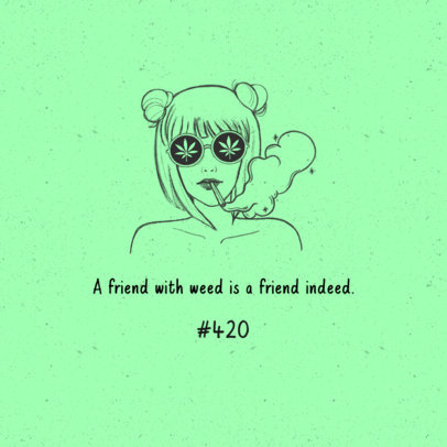 Placeit - Cannabis-Themed Instagram Post Maker Featuring a Woman ...