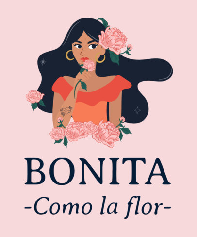 Placeit - T-Shirt Design Template with a Latina Pride Theme
