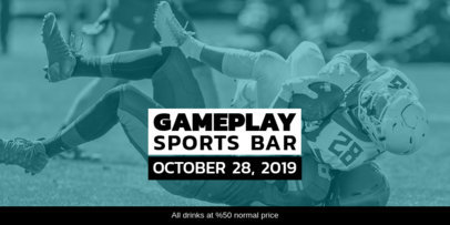 Placeit - Twitter Post Template for a Sports Bar Football Game Night Event