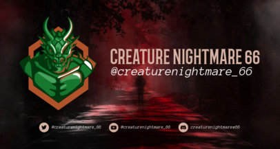 Placeit - Twitch Banner Design Template Featuring a Horror Creature