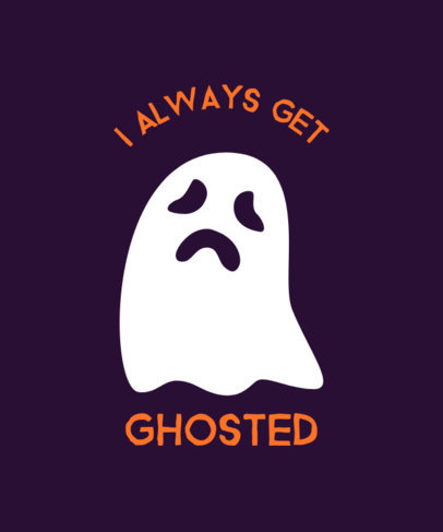Placeit - T-Shirt Design Maker for Halloween Featuring a Ghost Graphic