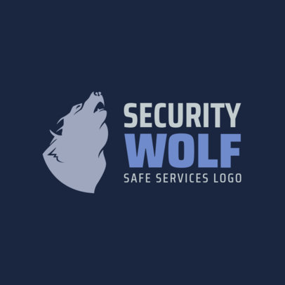 Placeit - Logo Template for a Security Company Featuring a Howling Wolf ...