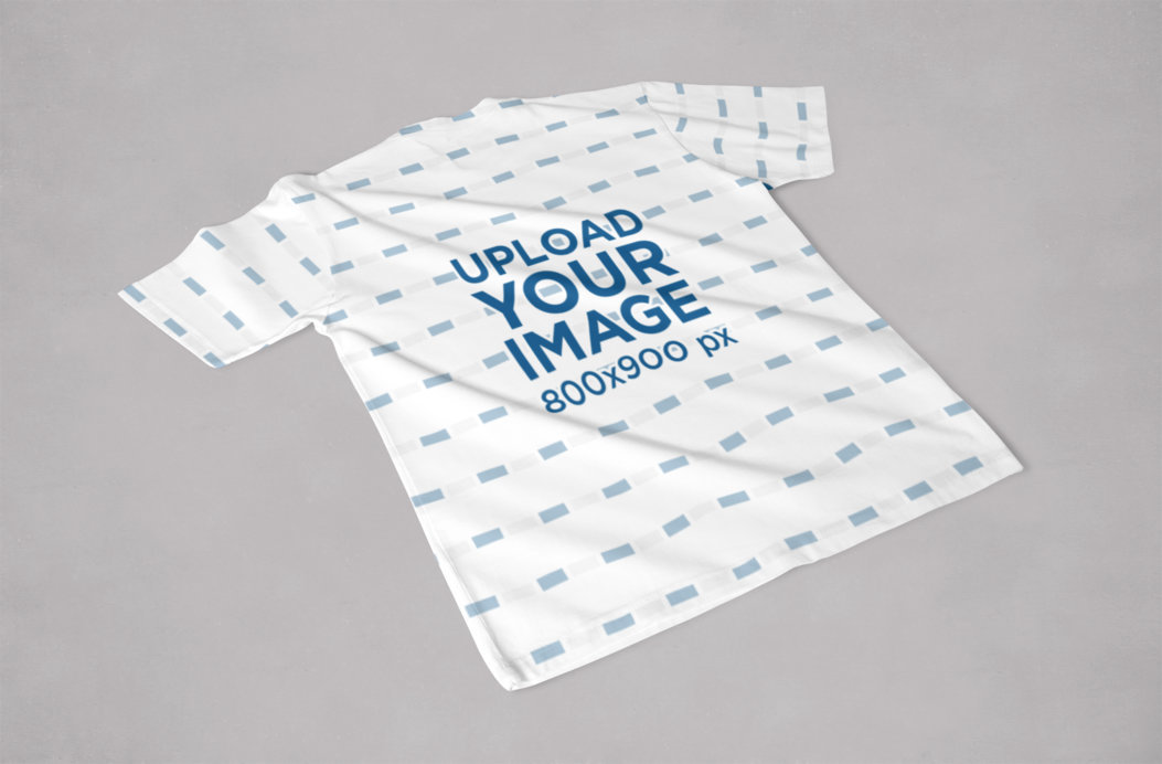 Placeit - Back View Mockup of a Sublimated T-Shirt Placed on a Solid ...