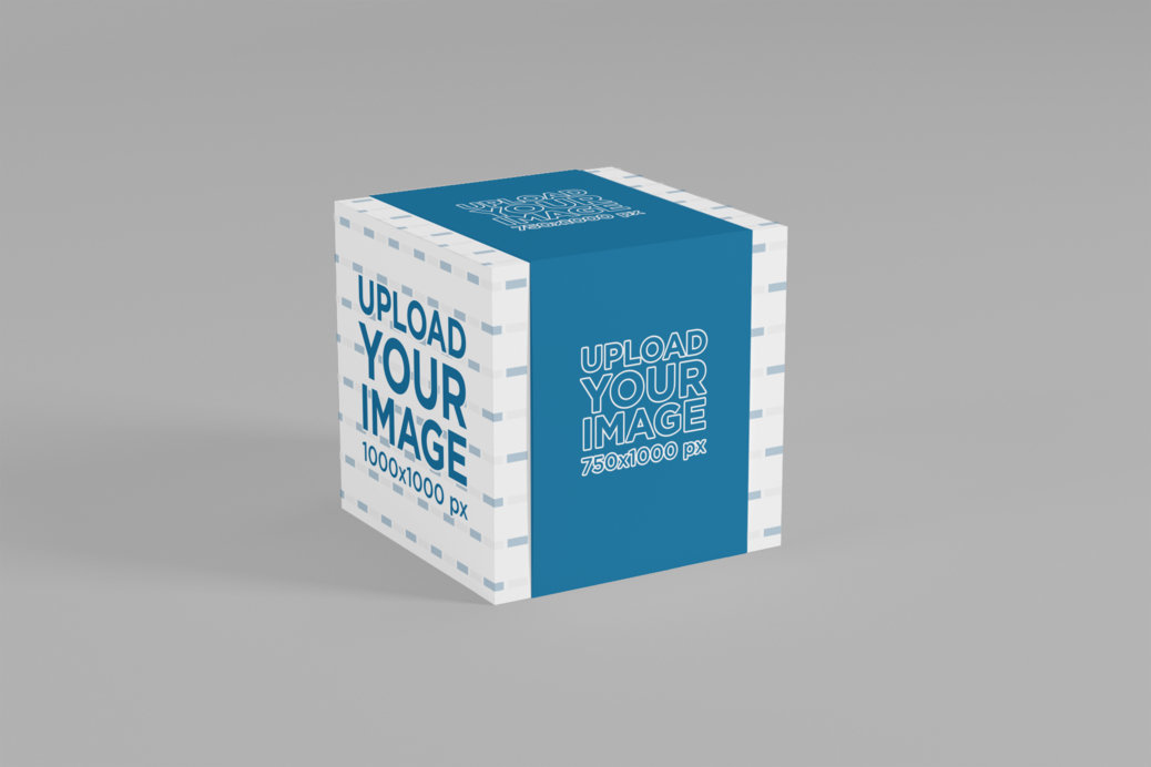 Placeit - Mockup of a Cube Box