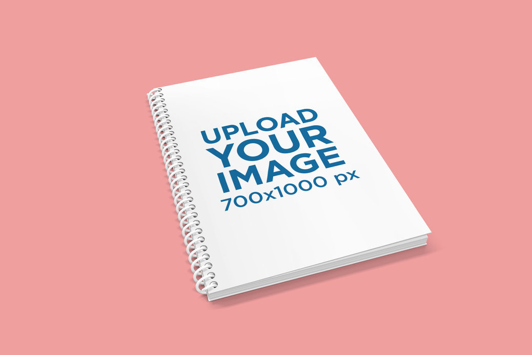 Placeit - Mockup of an Angled Spiral Notebook