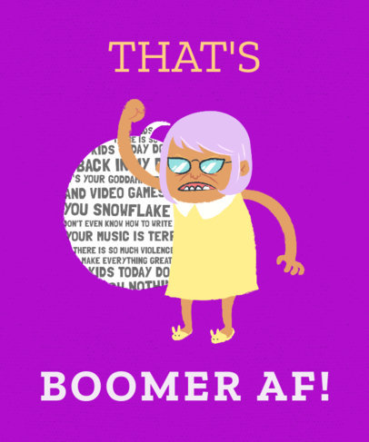 Placeit - T-Shirt Design Creator with a Baby Boomer Graphic