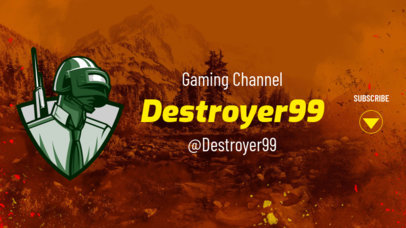 Placeit - YouTube Banner Template Featuring PUBG-Inspired Character ...