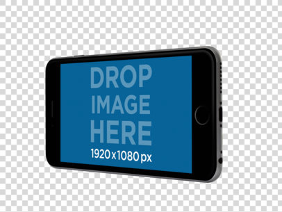 Placeit - Mockup of an iPhone 6 Plus Angled in Horizontal Position