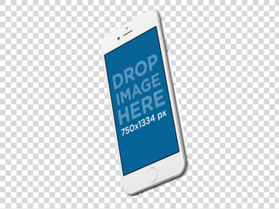 Placeit - White iPhone With Transparent Background Mockup