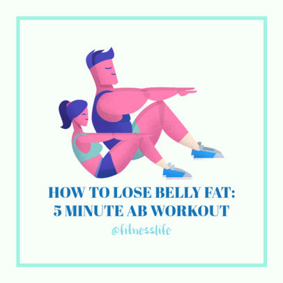 Placeit - Facebook Post Maker Featuring an Exercising Couple Illustration