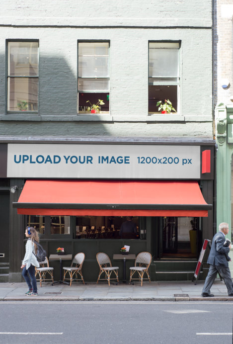 Placeit - Storefront Mockup Featuring a Horizontal Banner