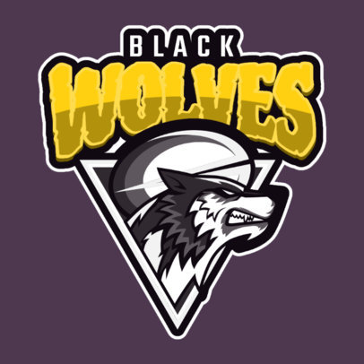 Placeit - Rugby Logo Creator with a Fierce Wolf Icon