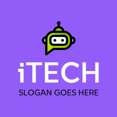 Placeit - IT Company Logo Template Featuring a Robot Clipart