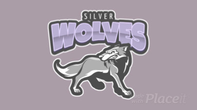 Placeit - Animated Sports Logo Maker with a Silver Wolf Illustration