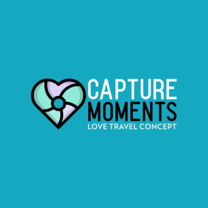 Placeit - Romantic Travel Company Logo Maker with a Heart Icon