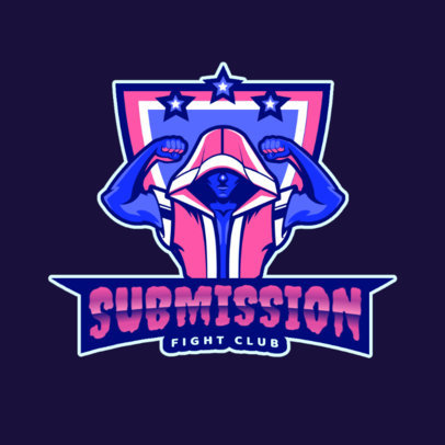 Placeit - Sports Logo Maker Featuring a Champion MMA Fighter