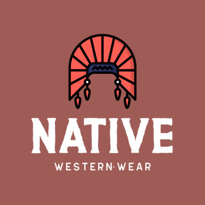 Placeit - Western Clothing Brand Logo Creator with a Headdress Icon