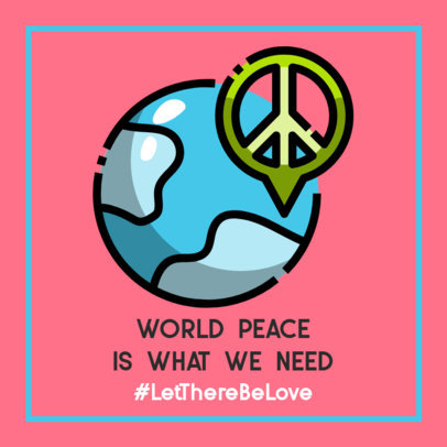 Placeit - Facebook Post Template with a World Peace Quote
