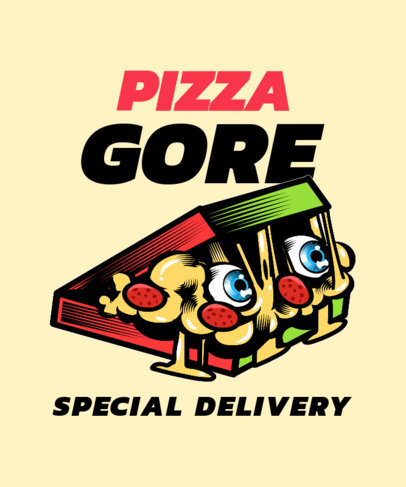 Placeit - T-Shirt Design Generator Featuring a Pizza-Box Monster Cartoon