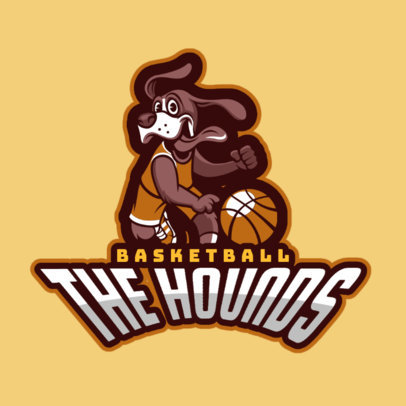 Placeit - Basketball Team Logo Maker Featuring a Dog Cartoon