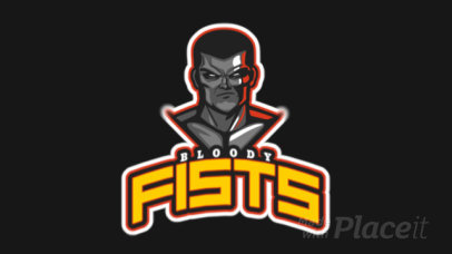 Placeit - Animated Gaming Logo Maker with a Tough-Looking Fighter
