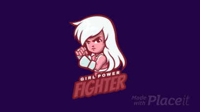 Placeit - Animated Gaming Logo Maker Featuring a Female Fighter Character