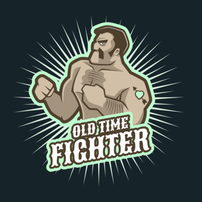 Placeit - Fighting Game Logo Maker Featuring a Muscled Wrestler Character