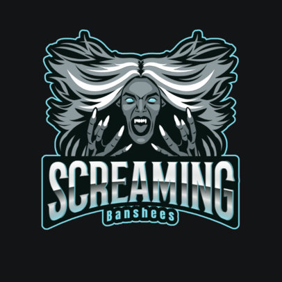 Placeit - Gaming Logo Maker Featuring a Spooky Screaming Witch