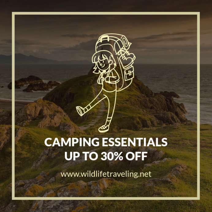 Placeit - Camping Facebook Post Creator Featuring a Happy Camper Graphic