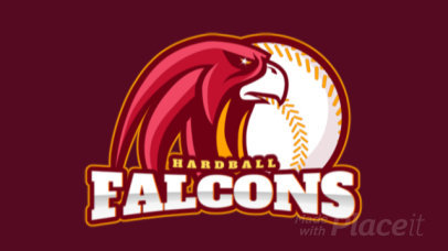 Placeit - Sports Logo Maker Featuring an Animated Falcon and a Baseball ...
