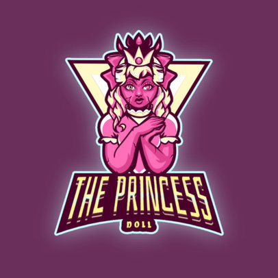Placeit - Gaming Logo Creator with a Doll Princess Character