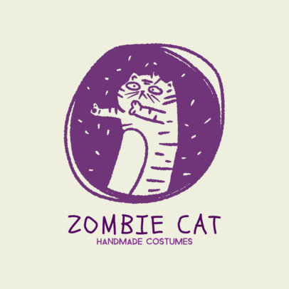 Placeit - Handmade Costume Store Logo Maker with a Zombie Cat Illustration
