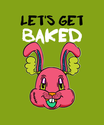 Placeit - T-Shirt Design Maker for 420 Enthusiasts with a Smiling Rabbit