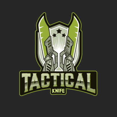 Placeit - Gaming Logo Template with Tactical Knife Graphics