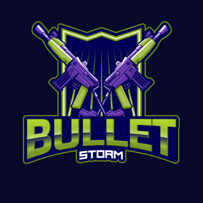 Placeit - Gaming Logo Generator with Assault Rifle Graphics
