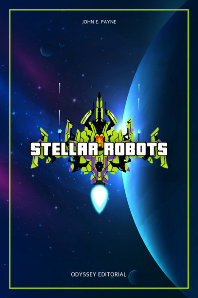 Placeit - Book Cover Template with Sci-Fi Robot Illustrations