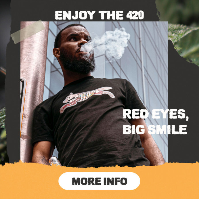 Placeit - 420 Banner Maker Featuring a Photo of a Man Exhaling