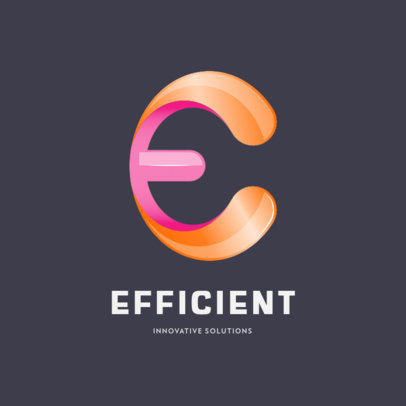 Placeit - Logo Generator Featuring an Extruded E Letter Graphic
