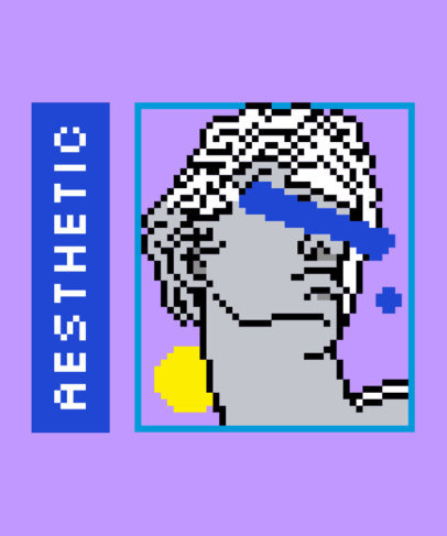 Placeit - Retro T-Shirt Design Template with an 8-bit Clipart