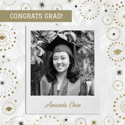 Placeit - Instagram Post Maker with an Instant Photo of a Graduate Woman