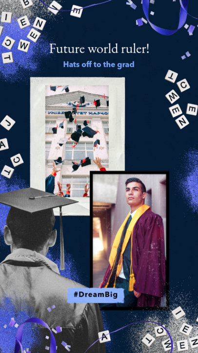 Placeit - Instagram Story Maker Featuring a Cool Graduation-Themed Frame