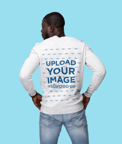 Placeit - Back View Mockup of a Muscular Man Wearing a Sweatshirt at a ...