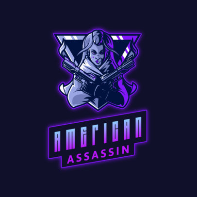 Placeit - Gaming Logo Maker Featuring a Female Assassin Graphic