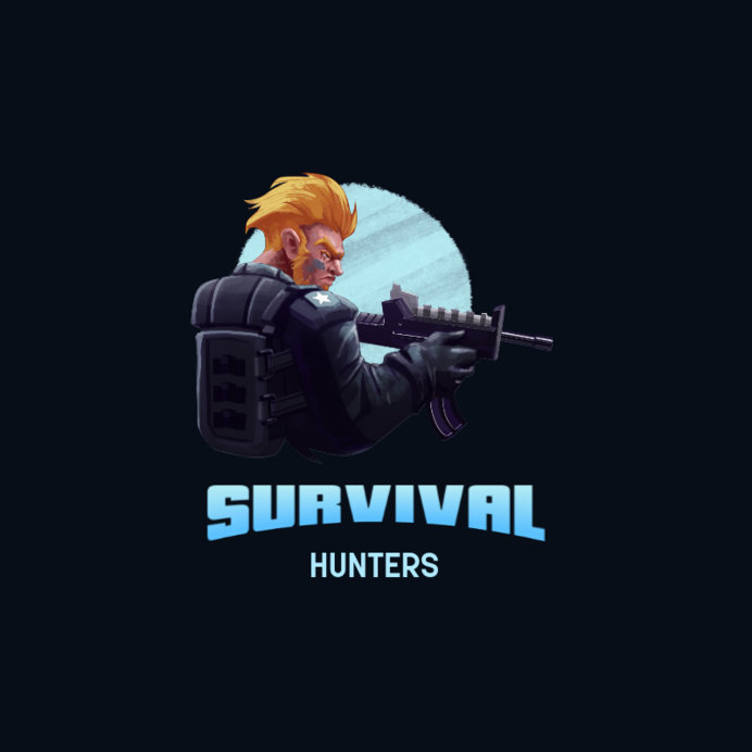 Placeit - Illustrated Gaming Logo Maker Featuring a Shooter Character