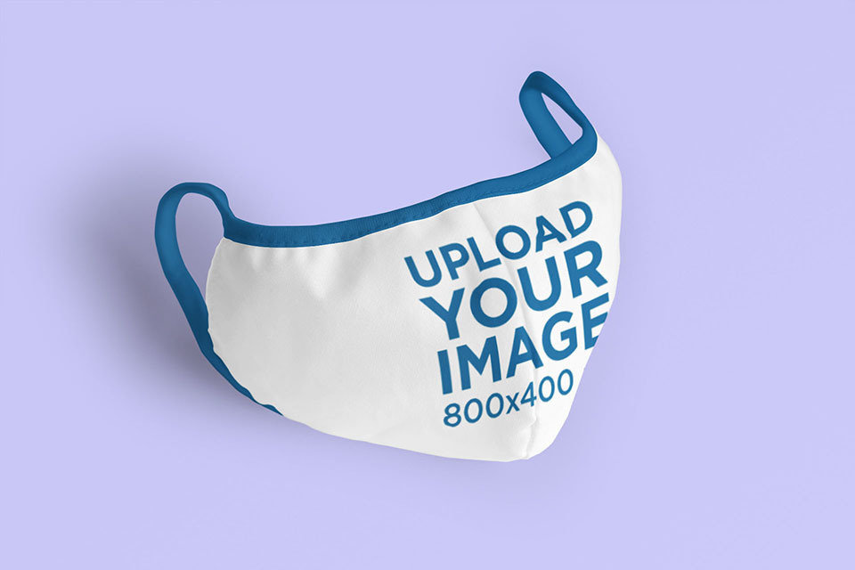 Placeit - Minimal Mockup of a Ghosted Face Mask Against a Colored Backdrop