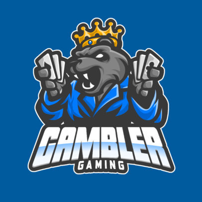 Placeit - Gaming Logo Template Featuring a Gambling Bear Character