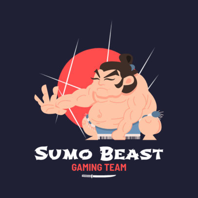 Placeit - Gaming Logo Maker Featuring a Cartoonish Sumo Graphic